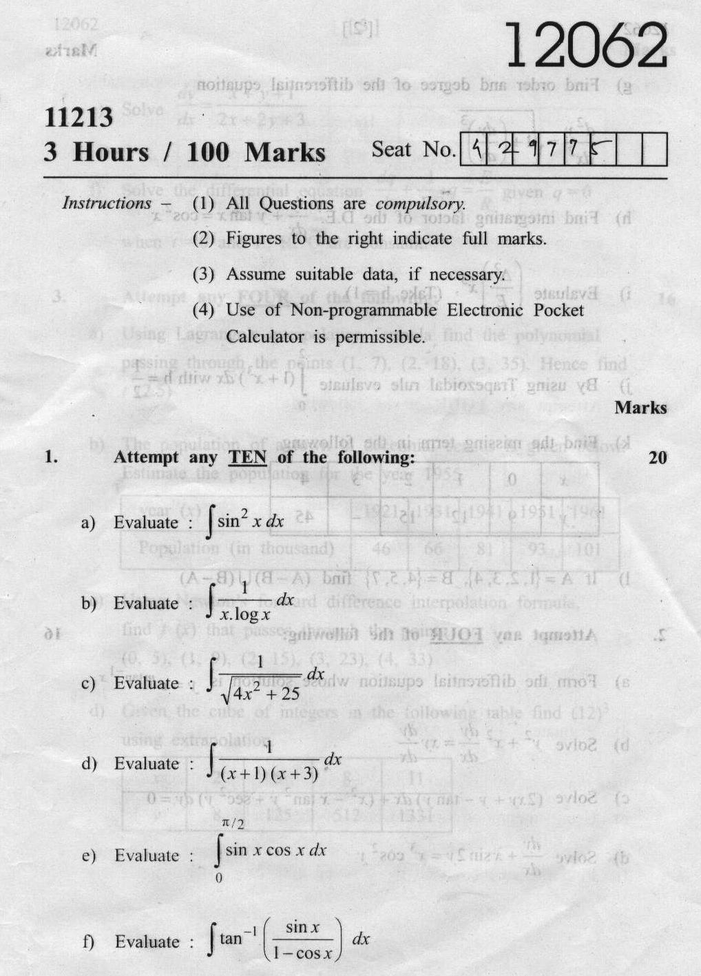 Maharashtra State Board Of Technical Education Msbte Question Paper For Diploma In Computer 
