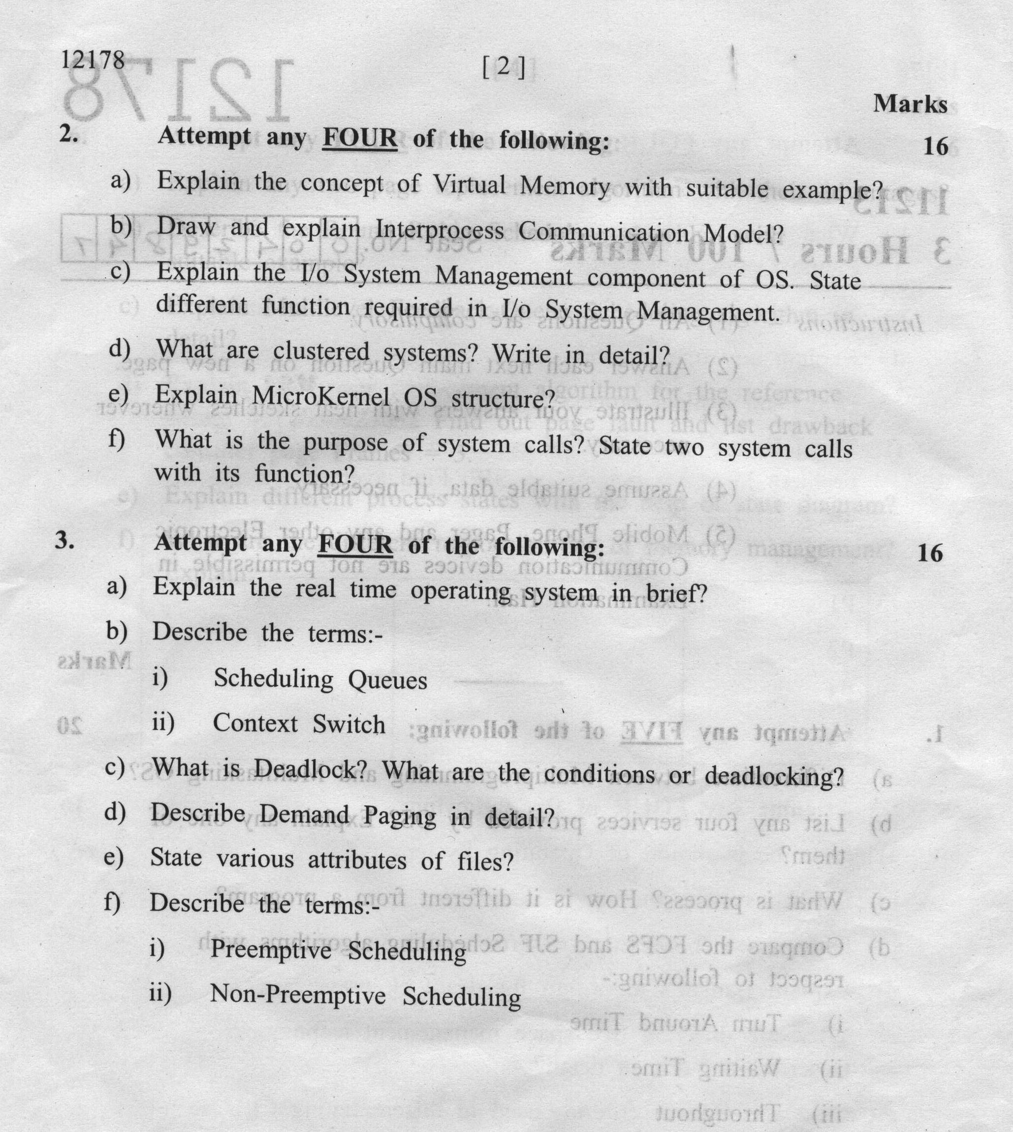 Maharashtra State Board Of Technical Education Msbte Question Paper For Diploma In Computer 